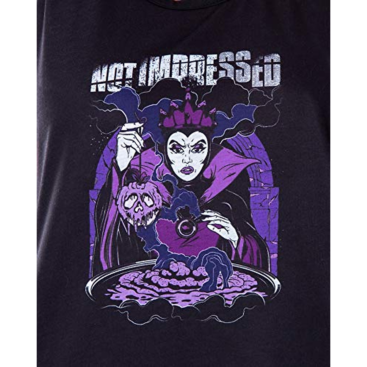 Disney Villains Women's Evil Queen Not Impressed Tank Top and Shorts Loungewear Pajama Set (2X-Large) Black