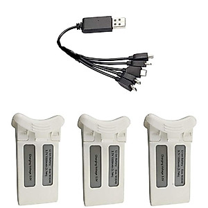High-Performance Battery Backup Original 3.7V 1000mAh lipo Battery for SJRC S20W T25 Four-axis Drone Spare Parts Remote Control Aircraft Rechargeable Battery-3Pcs