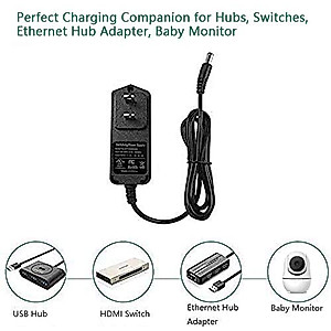 (2 Pack) 5V 2A Power Supply Adapter, BOLWEO AC 100-240V to DC 5V 1A Adaptor Cord Compatible with Baby Monitor,TV Box, Speaker, Camera,Audio/Video, 5V Router, DC Jack Barrel 5.5mmx2.1mm