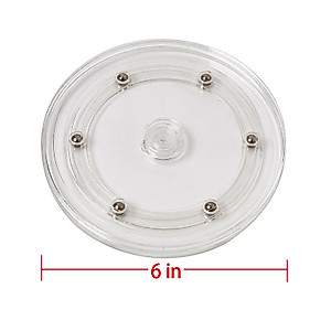 DGTANGYIN 6 inch Small Lazy Susan Turntable Acrylic Ball Bearing Rotating Tray for Spice Rack Table Cake Kitchen Pantry Decorating Bathrooms, 20-lb Load Capacity (360˚ Rotation) – Transparent