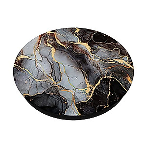 Black and White Faux Marble with Gold Accent Color PopSockets Swappable PopGrip