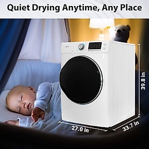 Smad 27'' Front Load Gas Dryer 8.0 Cu.Ft. with Steam & Wrinkle Care, Vented Dryer, White