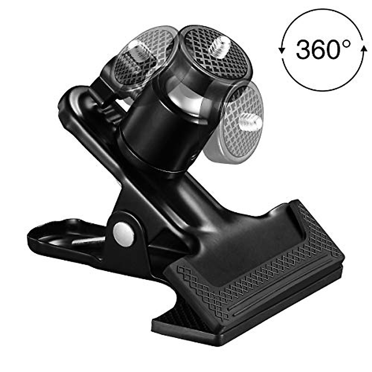SUPON Multi-Function Tripod Camera Clip Clamp Flash Holder Mount with 360 Swivel Photography Ball-Head 1/4" Threaded Screw for Camera Tripod, SLR, DSLR, Video Cameras,Studio Backdrop Camera