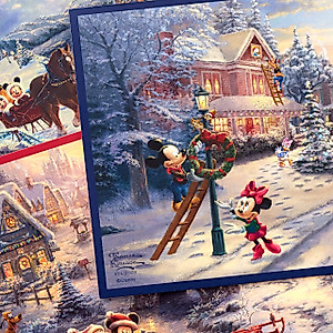 Hallmark Thomas Kinkade Boxed Christmas Cards Assortment, Mickey Mouse (3 Designs, 24 Cards with Envelopes)