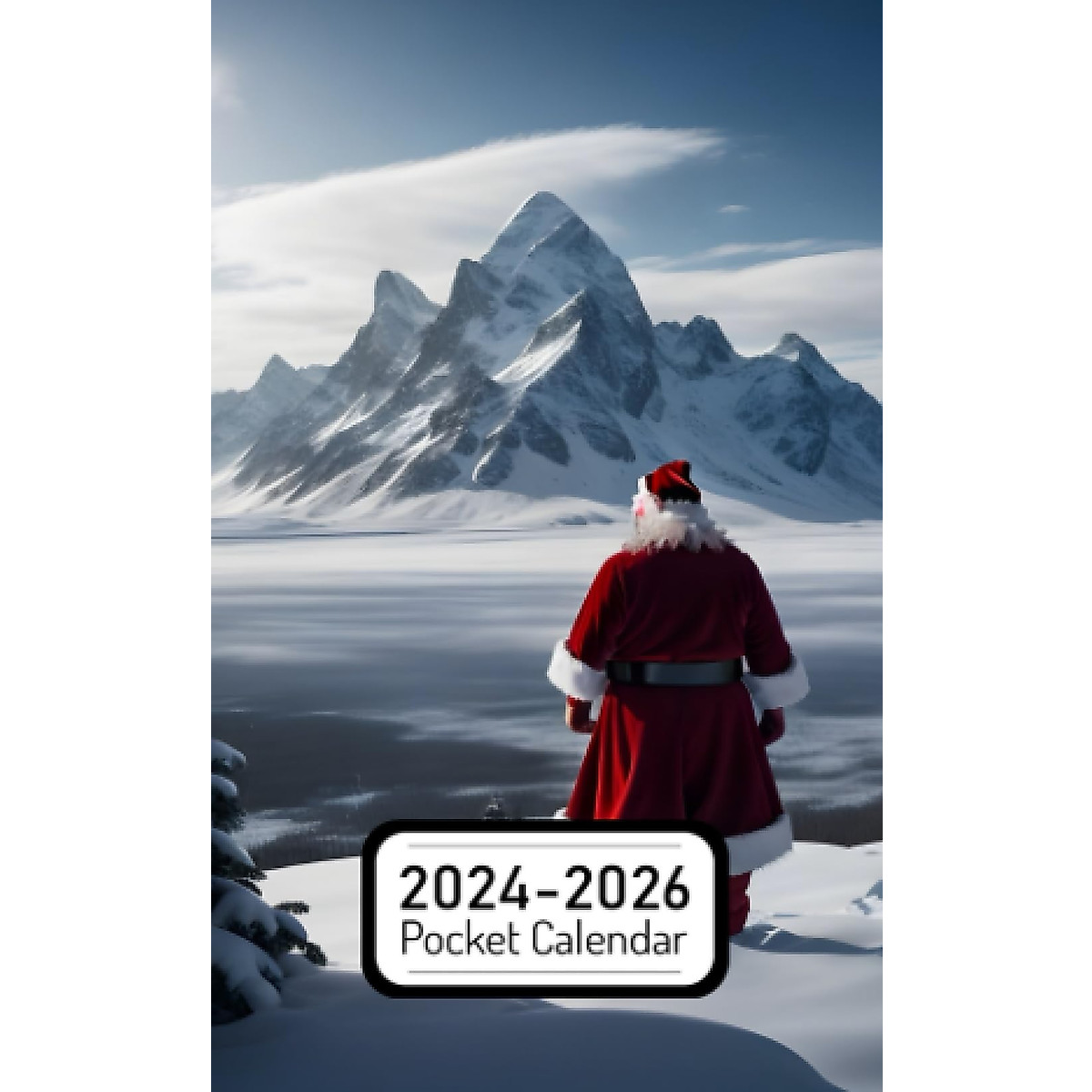 Pocket Calendar 2024-2026: Two-Year Monthly Planner for Purse , 36 Months from January 2024 to December 2026 | Angry Santa Claus | North Pole landscape