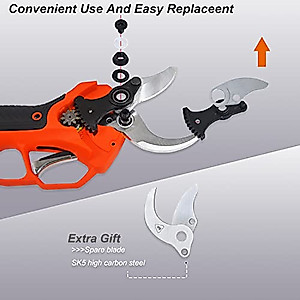 Pikasola Electric Pruning Shears, Cordless Pruner with (1.6 Inch) Diameter, Electric Pruner Include Finger Protection Function, Battery Pruner for Tree Branch, Garden.
