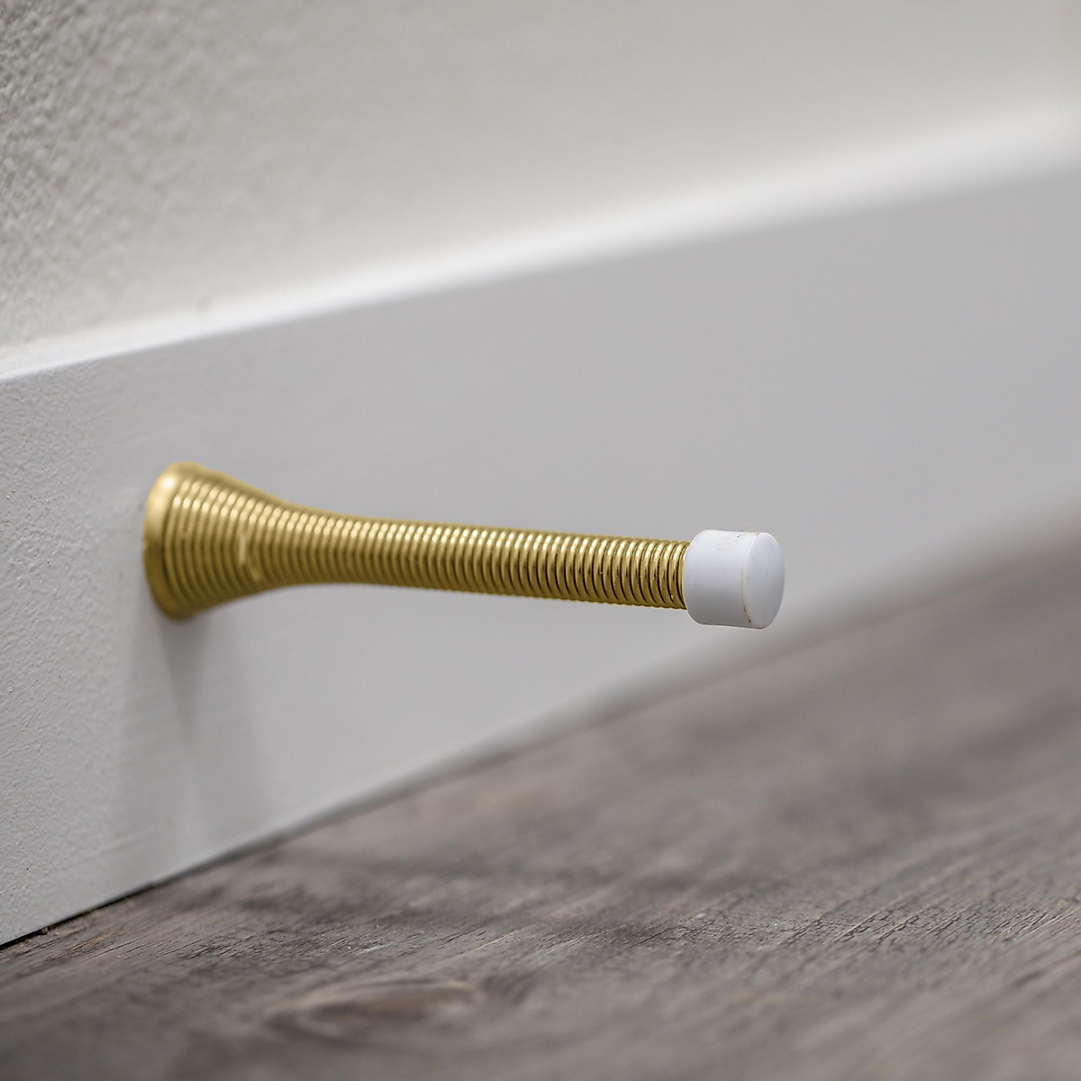 Design House 181693 Spring Door Stop, 10-Pack, Polished Brass