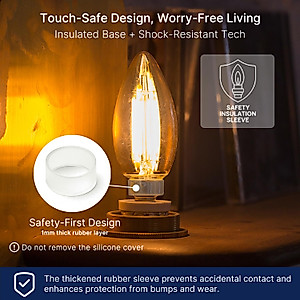 FLSNT B11 E12 LED Candelabra Bulbs 60W Equivalent, Dimmable LED Candle Light Bulbs, 2700K Soft White (Warm Light), Pack of 12