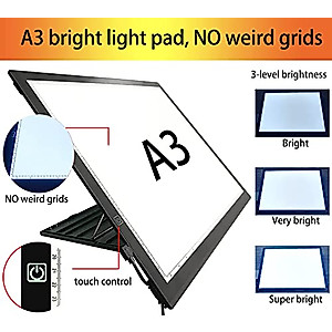 A3 Diamond Painting Light Pad with Built-in Stand, Hawanik A3 Large LED Tracing Light Box with Stand for Vinyl Weeding Drawing