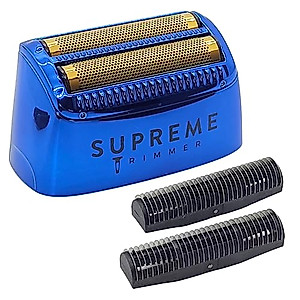 SUPREME TRIMMER Foil Shaver STF600 (60 Min Runtime) & Replacement Cutters SB55 | Crunch Lite - Blue
