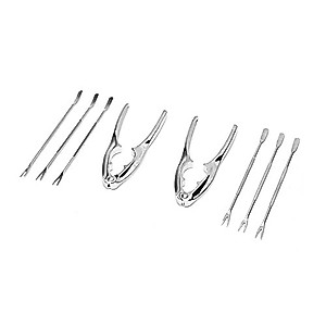 Nantucket Seafood Tools Seafood, 6 Picks and 2 Cracker, Silver