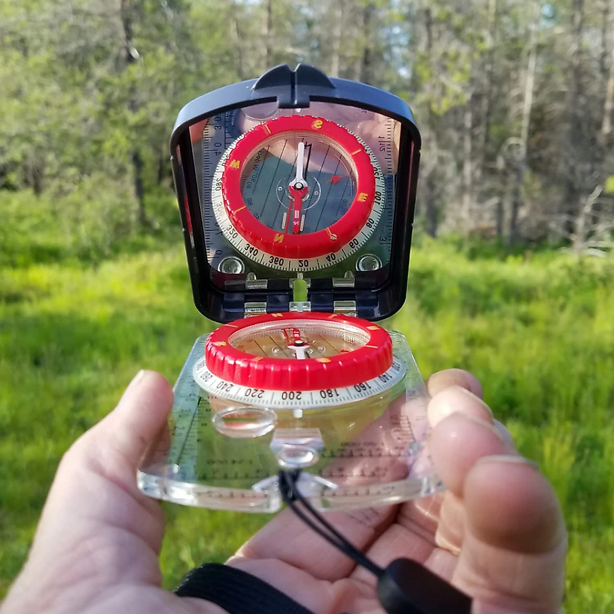 Sighting Compass Mirror Adjustable Declination - Boy Scout Compass Survival Camping | Base Plate Compass Kids Navigation | Orienteering Compass Hiking Map Read Military Compass Backpacking Clinometers