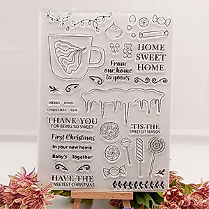 Decorative Transparent Silicone Stamp for Creative Cartoon Rubber Stamp DIY Christmas Birthday Wedding Cards Making Supp Christmas Card Making Stamps for Crafting