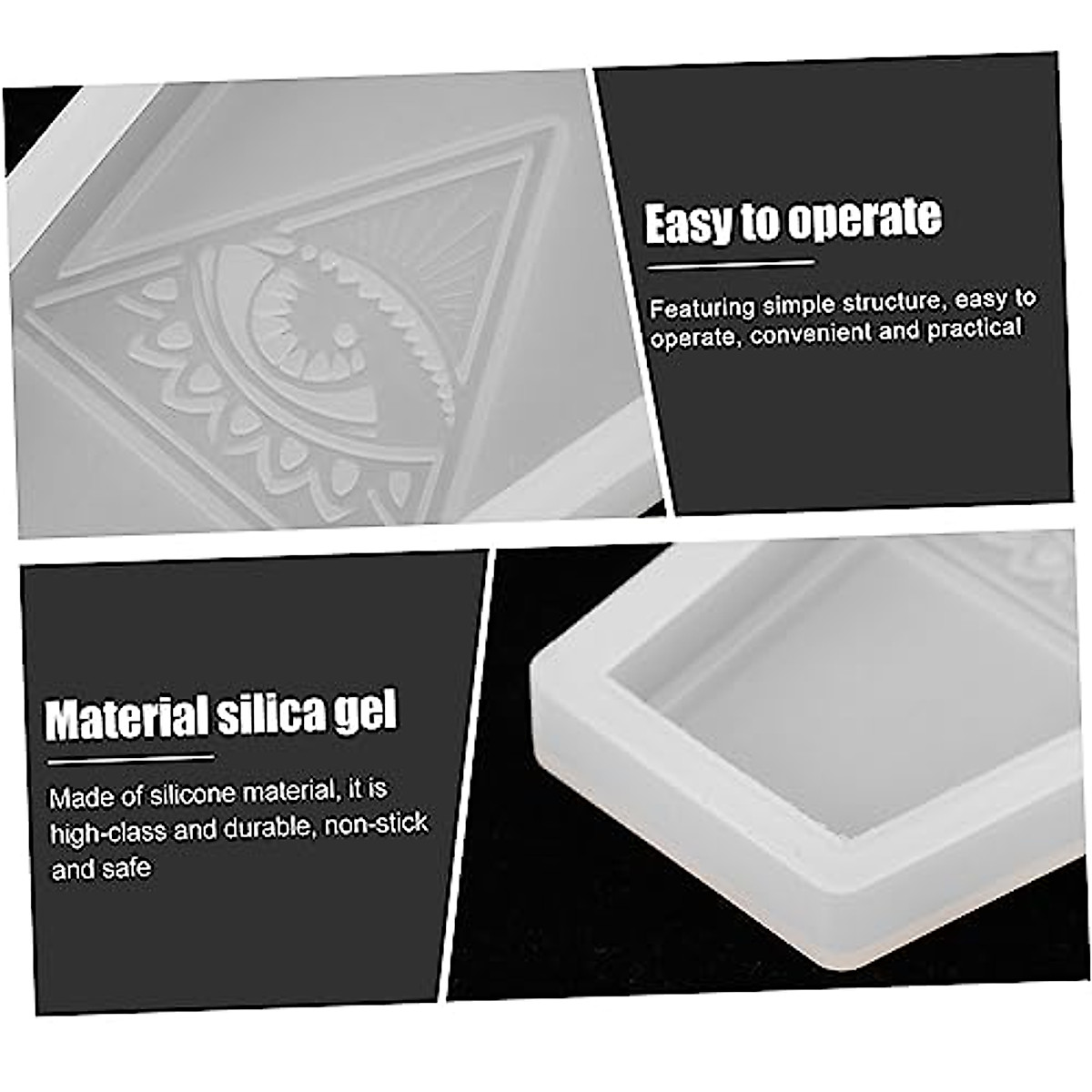 Amosfun 2 Sets Coffin Storage Mold Ornament Storage Box Makeup Storage Box Dice Resin Mold Resin Coffin Caskets Makeup Storage Tray Molds Handmade Craft Mold Handmade Mold for Home White