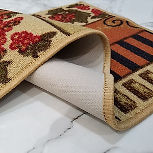 Kitchen Rugs and Mats - 18" x 31" - Non Skid, Rubber Back - Wine themed - Doormat