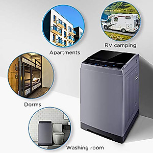 COMFEE’ 1.6 Cu.ft Portable Washing Machine, 11lbs Capacity Fully Automatic Compact Washer with Wheels, 6 Wash Programs Laundry Washer with Drain Pump, Ideal for Apartments, RV, Camping, Magnetic Gray