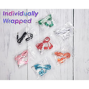 30 Packs Earbuds Bulk Headphones for Classrooms, QIDAIZUOEN Student Earphones Individually Wrapped for School in 7 Colors