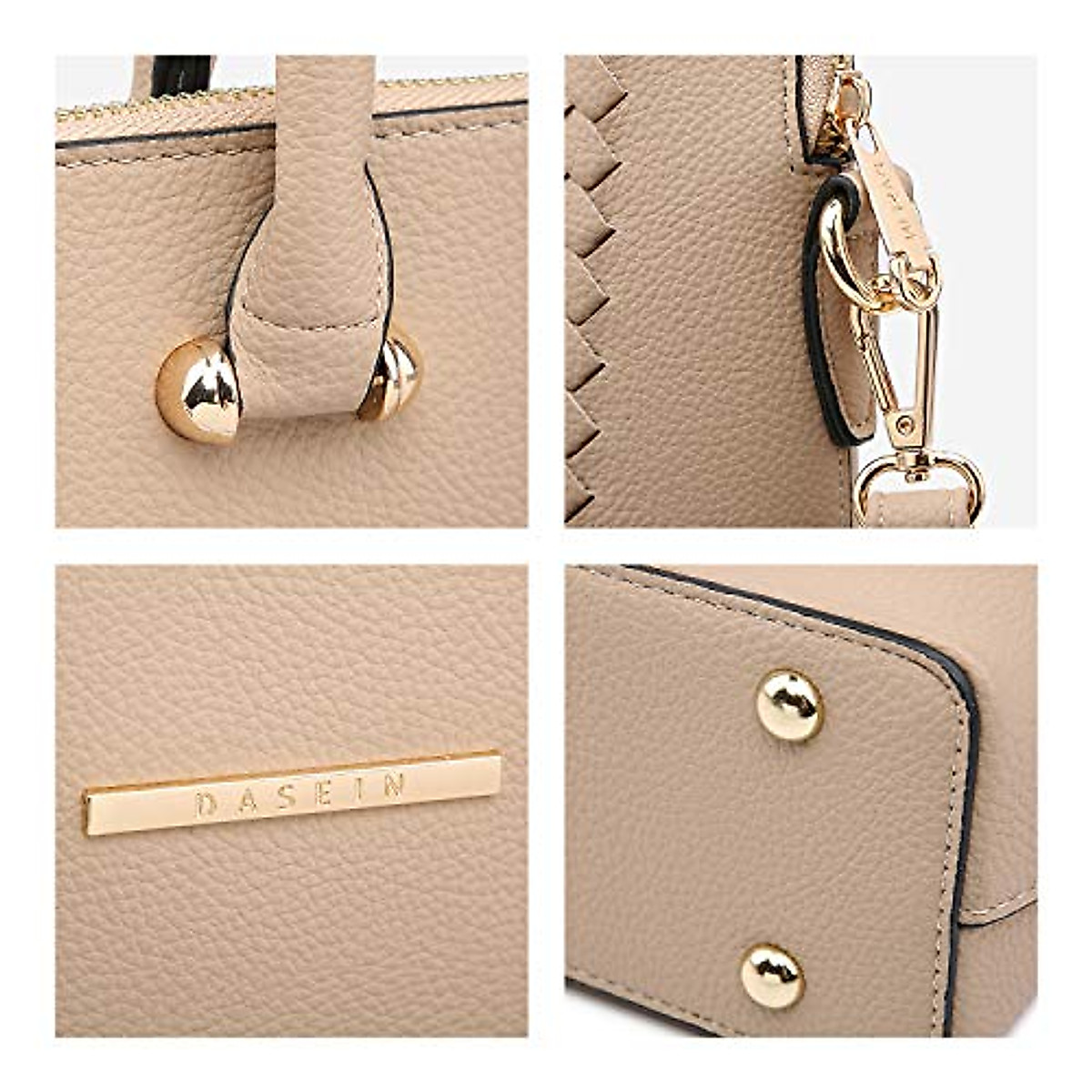 Dasein Women Woven Design Large Handbag Purse Vegan Leather Work Bag Tote Shoulder Bag