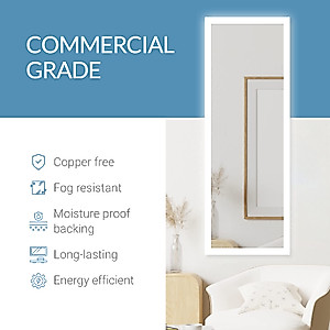 Mirrors & Marble LED Bathroom Mirror with Lights - Side Lit Rectangular Mirror for Vanity, Bedroom or Shower - Anti Fog & Wall-Mounted - Modern Home Decor (20" Wide x 28" Tall)