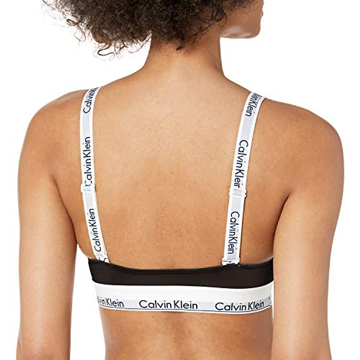 Calvin Klein Women's Modern Cotton Unlined Triangle Crossback Bralette, Black, X-Large