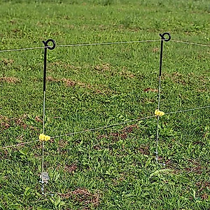 FENCE SHOCK 25PCS Screw Tight Round Post Insulator, Electric Fence Wire Holding Insulator, Two Piece Suit (Yellow)