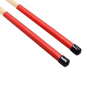 Jazz Drum Sticks Brushes Drumsticks Made of Bamboo. (Red)