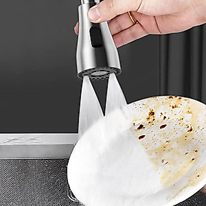 Kitchen Faucet Head Replacement - MUNNAR Pull Down Spray Head for Kitchen Faucet, Kitchen Sink Faucet Replacement Parts, 3 Modes, High Pressure, Big Angle Swivel, M22, M24 Thread Adapters Included