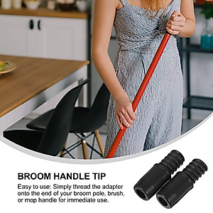 Angoily 2pcs Broom Handle Threaded End Broom Handle End Broom Handle Tips Extension Pole Accessories Threaded Extension Pole Attachment Broom Handle Connector Mop Stick Tip Replacement