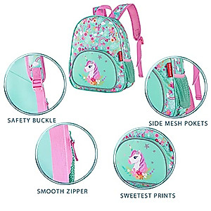 Daaupus 12-Inch Preschool Backpack for Girls, Kids Backpack for Boys & Girls, Perfect for Daycare and Preschool, Age 2-5 Years