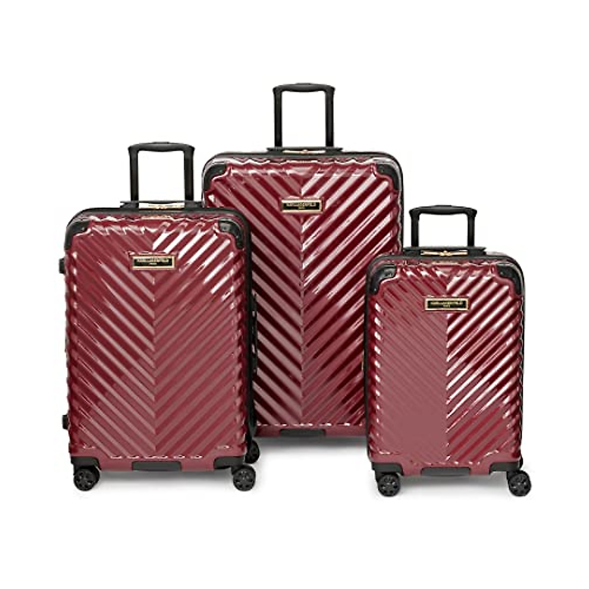 Karl Lagerfeld Paris Women's Suitcase Spinner Wheels Hardside, Burgundy, One Size