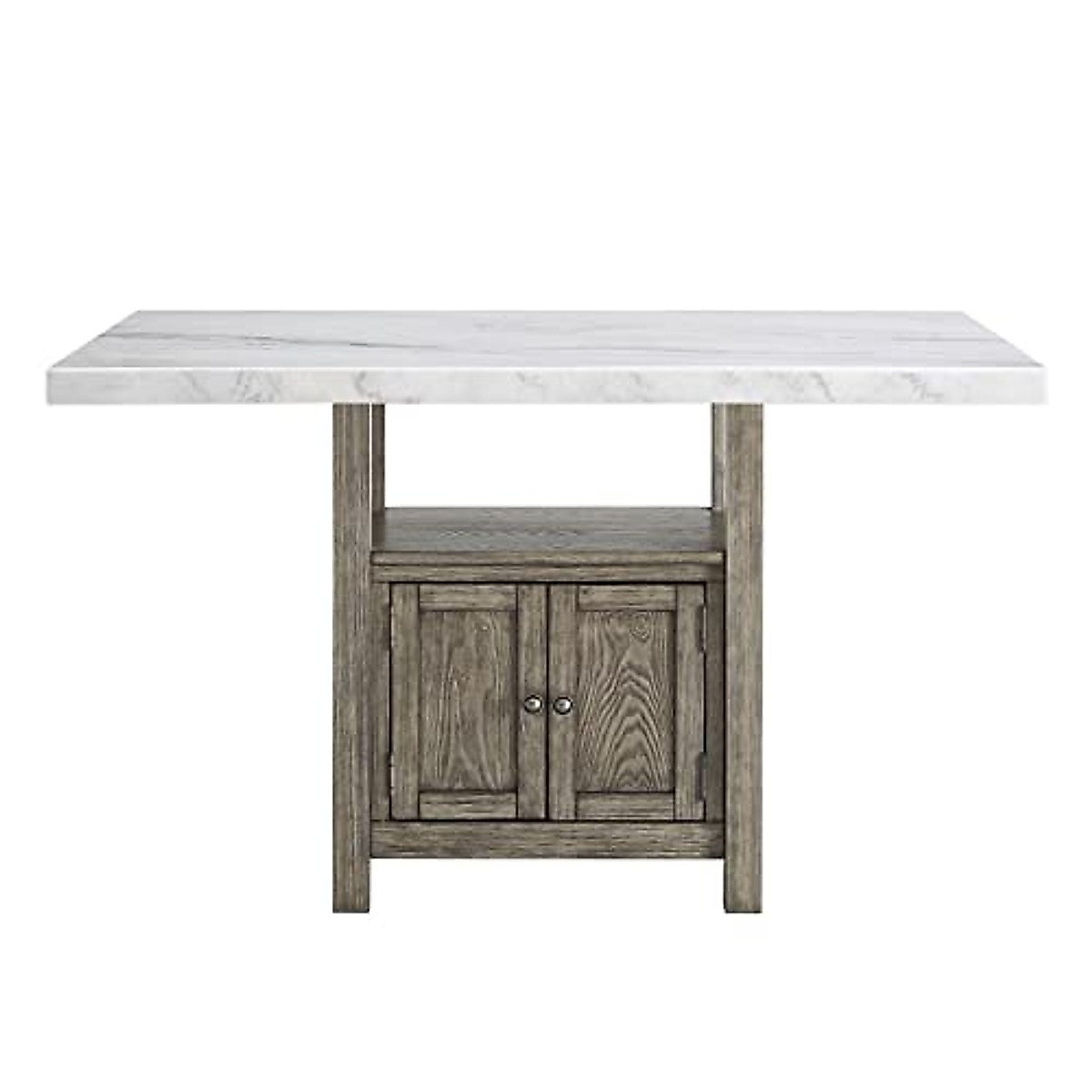 Steve Silver Grayson White Marble and Driftwood 5-Piece Counter Height Set