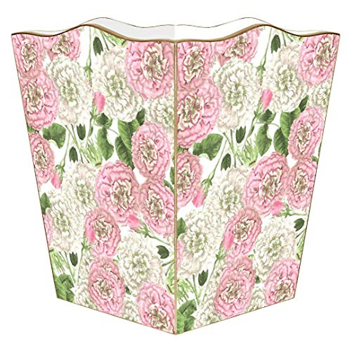 Marye-Kelley Heirloom Flowers Wastepaper Basket • Floral Home Decor •