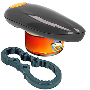 Black One Touch Automatic Can Opener Electric Tin Bottle Opening Tool, Small and Light, Easy to Carry for Home Restaurant Use