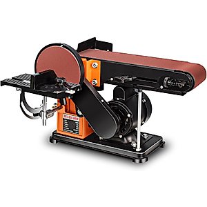 DAJYAWON Belt Sander, 4 x 36 in. Belt and 6 in. Disc Sander, 3.2-Amp 2/3HP Belt Disc Sander Combo with 2 Dust Collection Port, Bench Belt Sander for Woodworking, Metal Working