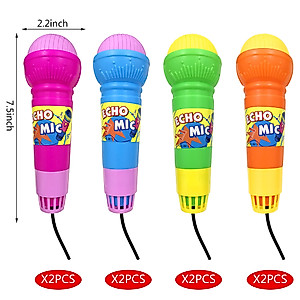 PPXMEEUDC 8 PCS Echo Toy Microphones for Kids Karaoke Mics for Children with Echo Effect Lightweight Music Toys Fun Supplies for Birthday Picnic BBQ or Party