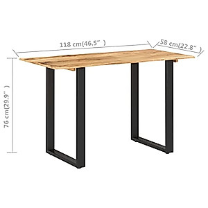 WHOPBXGAD Dining Table,Kitchen Tables, Wooden Dining Tables for Living Room, Dining Room, Bistro Tables,46.5"x22.8"x29.9" Solid Acacia Wood