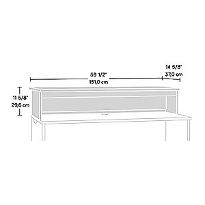 Sauder Via Hutch, L: 59.45" x W: 14.57" x H: 11.65", Classic Cherry Finish