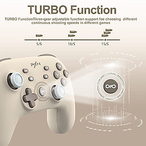 PXN P50L Wireless Switch Pro Controller, Dual Shock Gamepad Joystick Support Turbo, Macro, Gyro Axis, Wake-Up, Programmable Dual Connection for Switch/Lite/OLED/iOS (16 versions only) / PC (Brown)