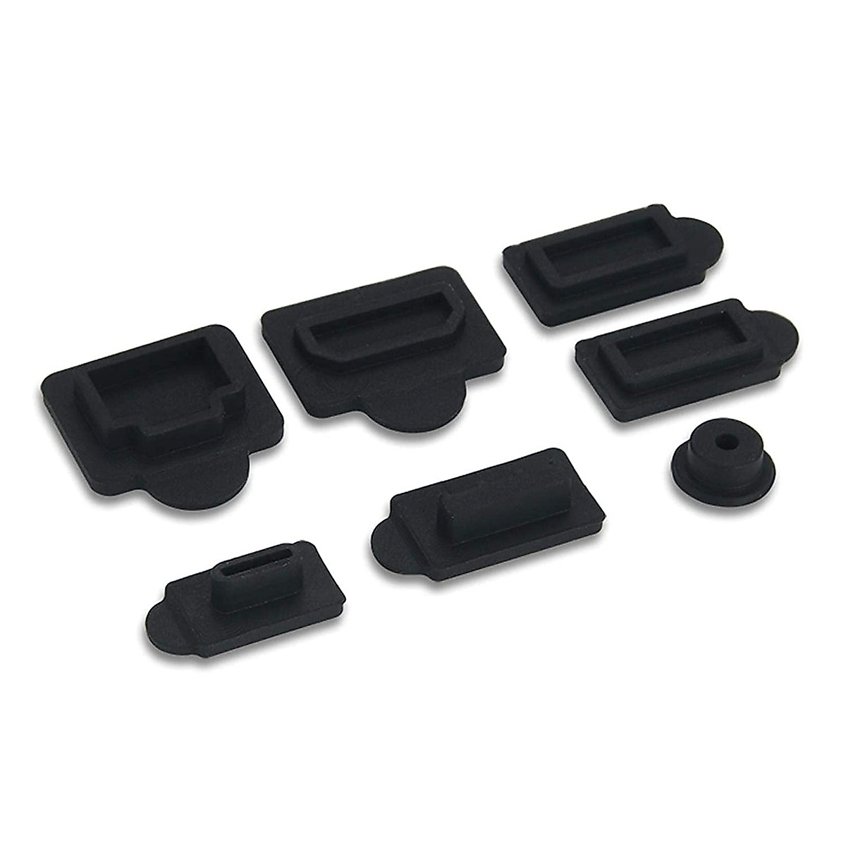 7PCS LAN HDMI Type-C USB Dock Dust Plug Silicone Dust Proof Cover Dust Stopper Dustproof Case Kits for PS5 Game Console