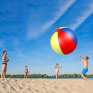 78 Inch Giant Beach Ball Jumbo Inflatable Balls Oversized Adult Beach Toys Plastic Huge Water Balls for Swimming Pool Summer Beach Seaside Water Games Outdoor Indoor Party