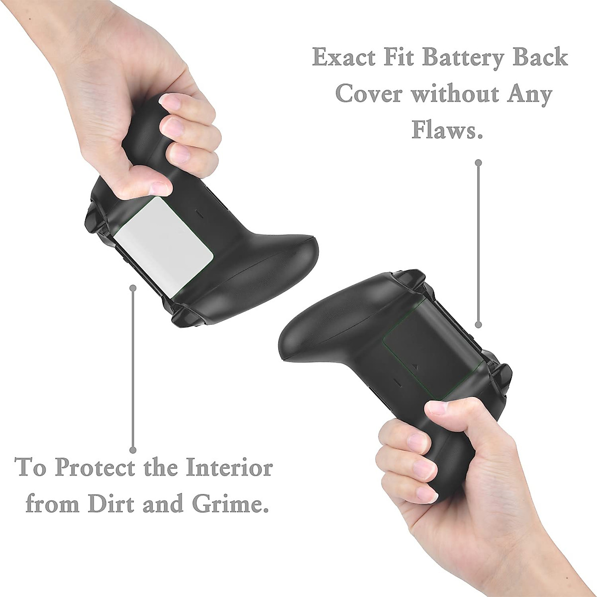 4 Pack Replacement Battery Cover Door Compatible with Xbox One, One S, One X Controller, Battery Back Shell Repair Part Compatible with Xbox Wireless Controller (Black, White)