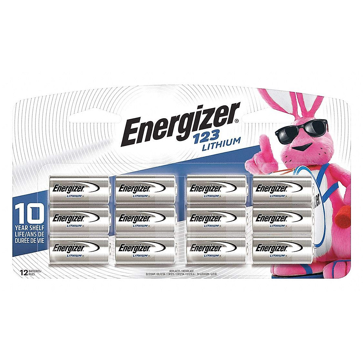 Energizer 123 Lithium Photo Battery, 12 Batteries, 1-Pack