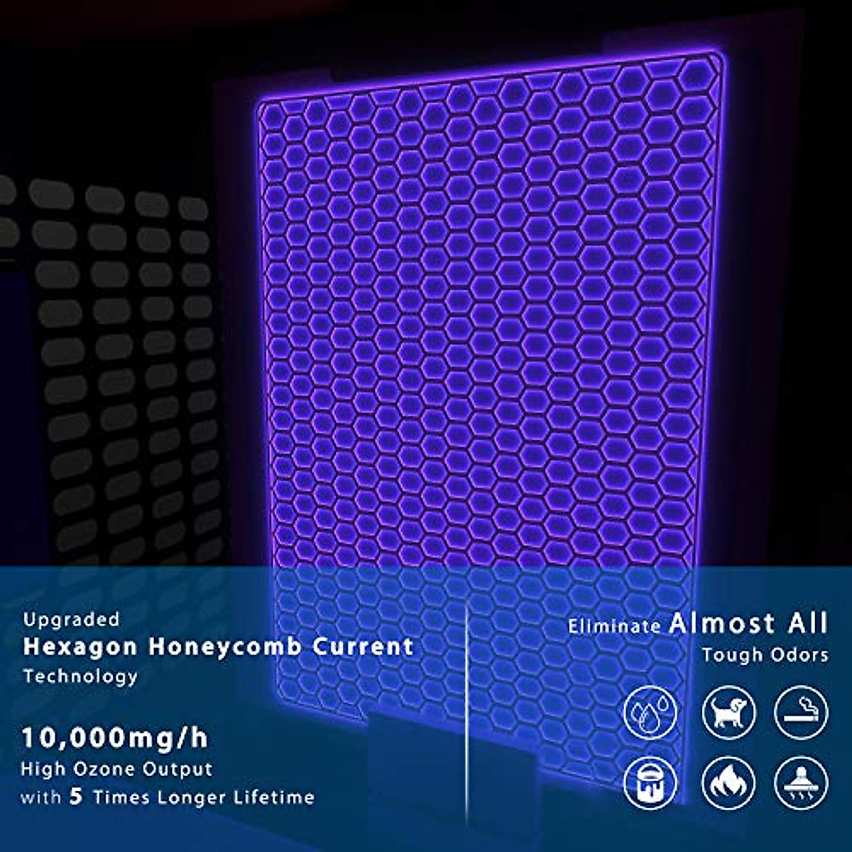 Airthereal MA10K-PRODIGI Digital Ozone - Ionizer,Blue & MA5000 Commercial Generator 5000mg/h Ozone Machine Home Air Ionizers Deodorizer for Rooms, Smoke, Cars and Pets, Blue