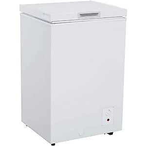 Avanti CF350M0W Slim 20x22x34 Inch 3.5 Cubic Foot Capacity Stand Alone Upright Ice Chest Deep Freezer with Defrost and Removable Storage Basket, White