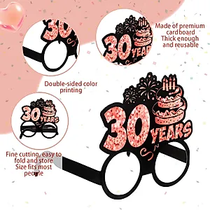 Faccito 36 Pcs 30th Birthday Decorations for Her Pink 30th Gifts for Women Photo Props 1995 Birthday Party Decorations Favor Supplies for Women