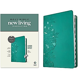 NLT Super Giant Print Bible, Filament Enabled (LeatherLike, Peony Rich Teal, Indexed, Red Letter)