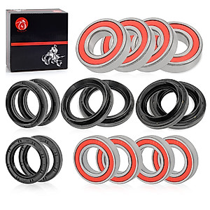 Front Rear Wheel Bearing Seals Kits 2005-2013 for Yamaha Rhino 450 660 700 YXR450 YXR660 YXR700