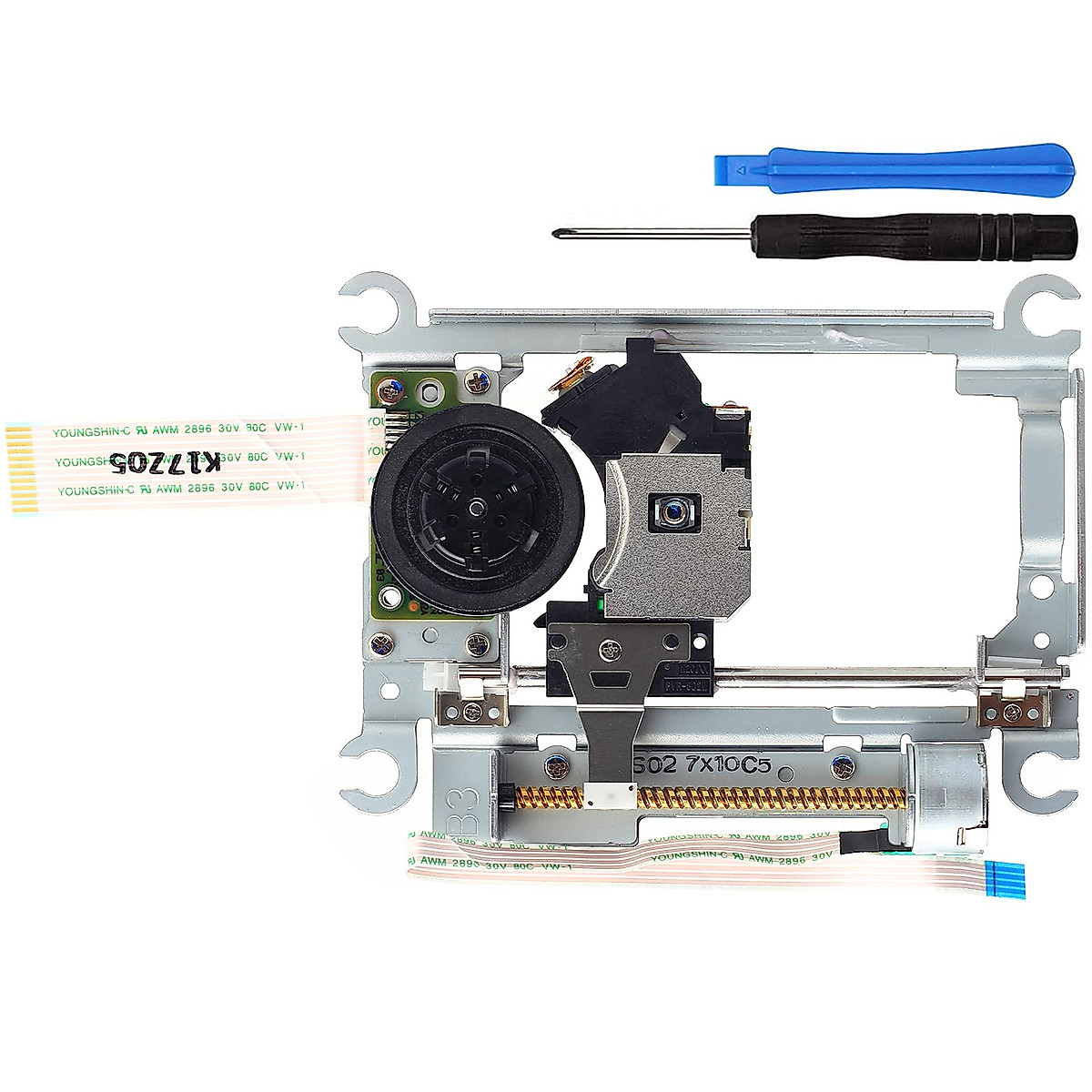 JOLANCO TDP182W Laser Deck Optical Drive Assembly for PS2 Slim SCPH-79000 7900X 7900# Series Sony Playstation 2 Slim Game Console Replacement,with Opening Tool