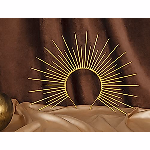 Fantherin Mary Halo Crown Headband Spiked Halo Crown Sunburst Goddess Headpiece for Cosplay Halloween Costume Party