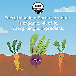 Sprout Organic Baby Food, Stage 3 Pouches, Butternut Chickpea, Pumpkin Red Lentil and Sweet Pea White Bean Variety Pack, 4 Oz Purees (Pack of 18)